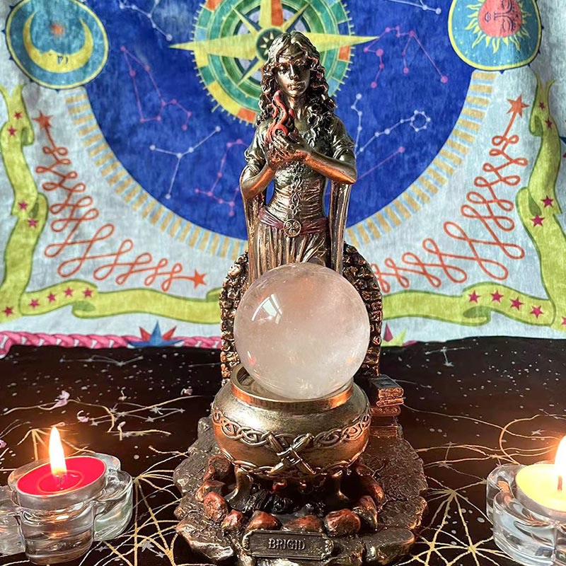 Olivenorma Goddess BRIGID Statue Candle Holder Crystal Ball Holder – au ...